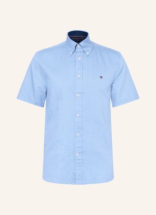 Tommy Hilfiger Kurzarm-Hemd Regular Fit Mit Leinen blau