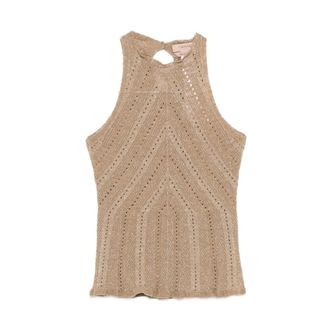 Twinset Femme, Tops, Jaune, Taille: 40 FR D&eacute;bardeur ras du cou