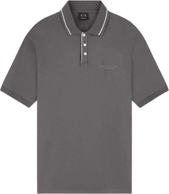 A|X Armani Exchange Homme, Tops, Gris, Taille: XS Polo coupe classique en jersey stretch