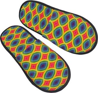 Generic Pantoufles En Coton Rayures Rainbow Antid&eacute;rapant Slippers Unisexe Chaussons DInt&eacute;rieur Pour Voyage Camping H&ocirc;tel L