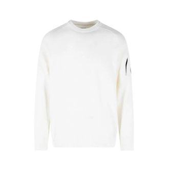 C.P. Company Pullover aus Lammwolle mit Rundhalsausschnitt - - Knitwear - Herren - Wei&szlig; - XL