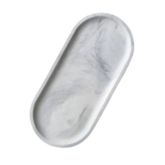 Amosfun 1St&uuml;ck Keramik Snackplatte Ovaler Servierteller Mit Marmor Design Einfacher Lebensmittelgeschirr F&uuml;r Desserts Und Snacks Kleine Keramik Lebensmittelsc