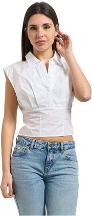 Guess Femme, Blouses et Chemises, Blanc, Taille: 42 FR Cherry Sleeveless Top