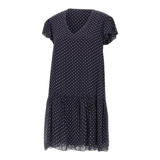 Kaos Kaos, Femme, Robes, Bleu, Taille: 38 FR Robe en Cr&ecirc;pe de Viscose &agrave; Pois