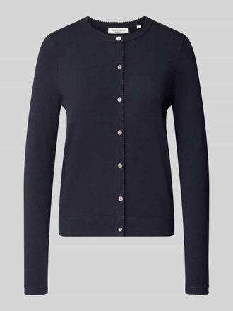 Christian Berg Regular Fit Strickjacke aus Viskose-Mix mit Muschelsaum