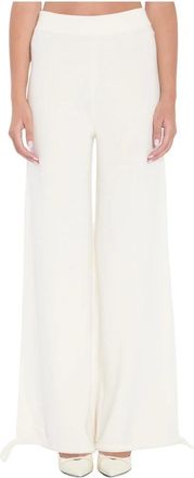 Max Mara Femme, Pantalons, Blanc, Taille: 40 FR Pantalon Palazzo &agrave; Jambes Larges