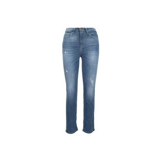 Kaos Kaos, Femme, Jeans, Bleu, Taille: W26 Détail Doré Fermeture Éclair Bouton Jeans Femme