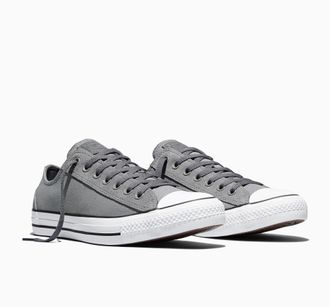 Converse Sneaker CONVERSE CHUCK TAYLOR ALL STAR CANVAS & SUE, Herren, Gr. 38, schwarzer grau, schwarz matter, wei&szlig;, Leder, Textil, Schuhe Sneaker