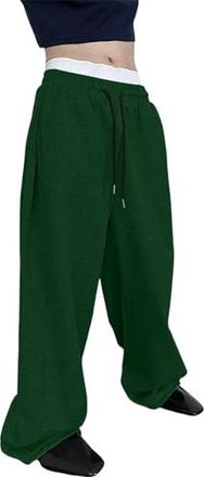 Generic Pantalon de jogging d&eacute;contract&eacute; ample de couleur unie pour homme, pantalon de surv&ecirc;tement tendance pour homme, pantalon cargo &agrave; taille &eacute;lastique, pant