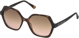 Guess Femme, Accessoires, Brun, Taille: 57 MM Geometric Lunettes de soleil