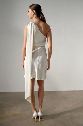 Next Satinkleid &Auml;rmelloses Neckholder-Minikleid aus Satin (1-tlg)