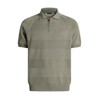 Kiton Homme, Pulls, Gris, Taille: 3XL Polo &agrave; Manches Courtes Zipp&eacute;