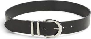 Pieces pcnilly Ceinture synthétique, Noir/détails : Bordure argentée, 80 cm Femme