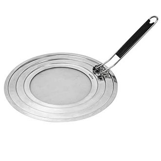 Westmark Protection Anti-&eacute;claboussures, pour Casseroles et Po&ecirc;les de &Oslash; 20, 24 et 28 cm, Poign&eacute;e thermo-isolante, Acier inoxydable, Exclusiv, Argent&eacute;/noir, 1219