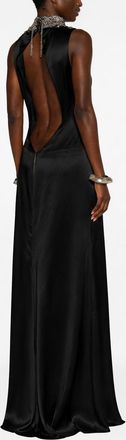 Alexander McQueen Crystal-Embellished Mock Neckline Dress - Black