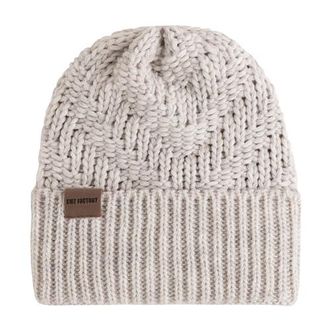 Knit Factory Bonnet Sally - Bonnet Femme et Homme - Beanie Hiver - Bonnet Chaud - Bonnet tricot&eacute; - Grosses Mailles - Beige - One Size - 30% Laine, 70% Acrylique
