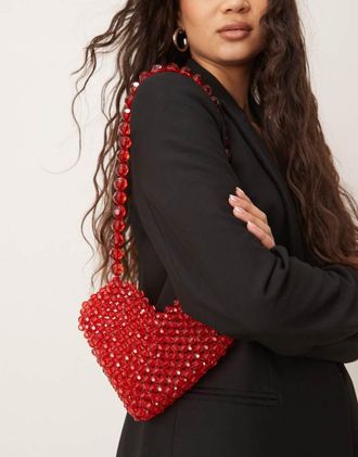 Sister Jane Sister Jane - Sunrise - Sac &agrave; perles en forme de coeur - Rouge