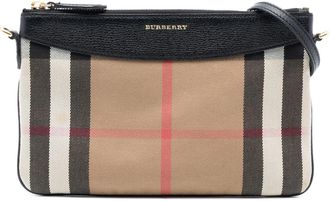 Burberry Hobo Bags - Mega Check Canvas Peyton Crossbody - Gr. unisize - in Braun - f&uuml;r Damen