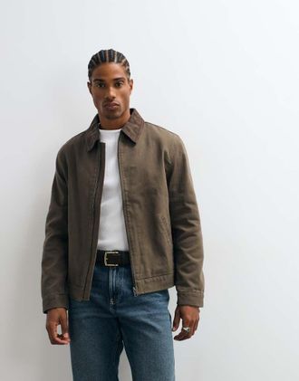 Mango Jacke mit Rei&szlig;verschluss in Braun