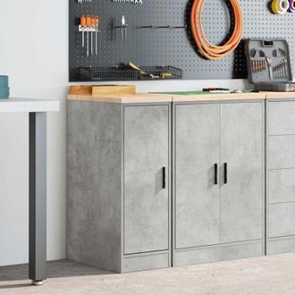 vidaXL Vidaxl - Armoire de rangement de garage gris b&eacute;ton 30x51x85 cm bois pin