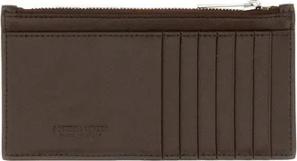 Bottega Veneta Zippered Leather Card Holder - Brown