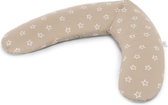 Theraline Dodo Schwangerschafts- & Stillkissen | gefüllt mit Perlen | inkl. Außenbezug Sterne Cappuccino| 170 cm