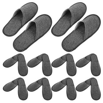 BESPORTBLE HANABASS Lot de 10 Paires de Pantoufles Pliables L&eacute;gers en Coton-Lin Jetables Maison et Invit&eacute;s Antid&eacute;rapants Confortables pour Voyage H&ocirc;tel et Usage 