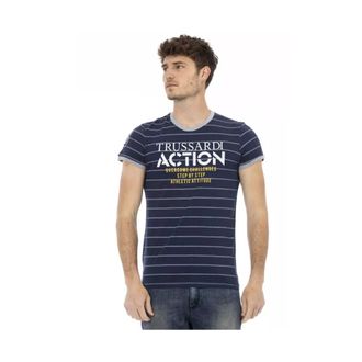 Trussardi Homme, Tops, Bleu, Taille: XL Action Short Sleeve T-Shirt
