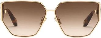 Roberto Cavalli Femme, Accessoires, Brun, Taille: ONE Size Mirror Snake Lunettes de soleil