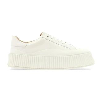 Jil Sander Leather Sneakers - - Shoes - Damen - Wei&szlig; - 39 EU