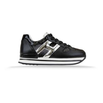 Hogan Leder Pailletten Sneakers Damen Schn&uuml;rung - - Shoes - Damen - Schwarzk - 34 1/2 EU