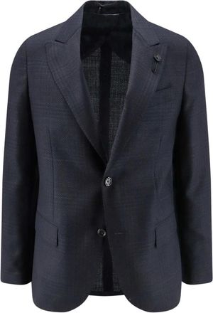 Lardini Blazer &agrave; revers crant&eacute;s - Homme - Costumes - Bleu - Taille: 3XL