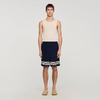 Sandro Short fluide motif contrast&eacute;