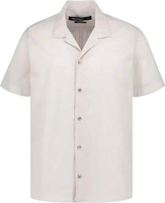 Karl Lagerfeld Herren Kurzarmhemd beige Baumwolle