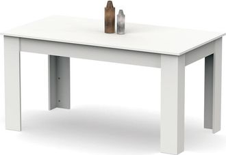 PEGANE Pegane - Table &agrave; manger / table repas coloris blanc - Hauteur 77 x Longueur 140 x Profondeur 80 cm