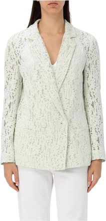 Twinset Femme, Vestes, Bleu, Taille: 38 FR Veste Blazer en Dentelle