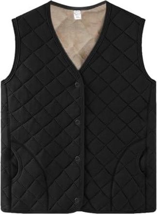 Generic Veste Doudoune Fine Femme Chic Chaud Ample Manteaus Vestes Matelass&eacute;e L&eacute;g&egrave;re sans Manches Gilets Court Gilet Thermique Blousons Casual Compressible Mo