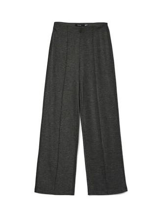 Vero Moda Pantalon &agrave; Jambe Large VMEVA Taille Haute Pantalons Dark Grey Melange M 30 Dark Grey Melange M / L30