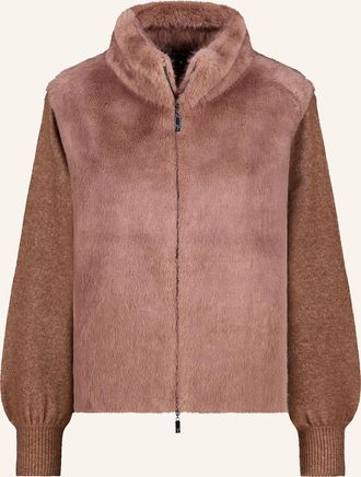Monari Monari Strickjacke Mit Kunstfell braun