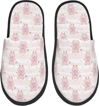 Generic Chaussons Dessin Animé Amour Cochon Mignon Épais Pantoufles Lavables Pantoufles En Coton Pour Hôtels Unisex De Camping L