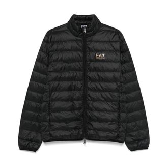 Emporio Armani Schwarzer Mantel mit Rei&szlig;verschluss und Taschen - - Jackets - Herren - Schwarzk - XL