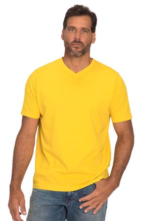 JP1880 Herren gro&szlig;e Gr&ouml;&szlig;en &Uuml;bergr&ouml;&szlig;en Menswear L-8XL bis 8XL, T-Shirt aus Jersey, Basic, V-Shirt, Reine Baumwolle, V-Ausschnitt, gelb XL 702415620-XL