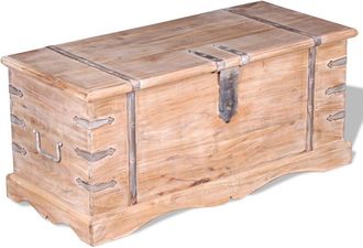 Festnight Aufbewahrungstruhe aus Akazienholz Truhe Truhentisch Aufbewahrungsbox als Couchtisch Beistelltisch 90 x 40 x 40 cm