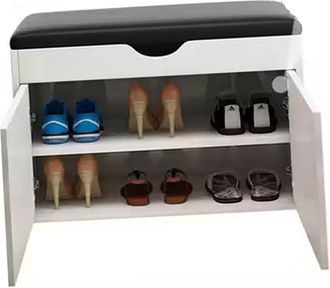 Generic Schuhbank, Schuhregal-Aufbewahrungsbank aus Massivholz, Schuhregal mit Sitzkissen und verstecktem Griff, geeignet for das Wohnzimmer im Eingangsbereic