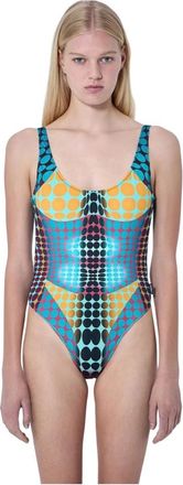 Jean Paul Gaultier Femme, Maillots de bain, Multicolore, Taille: 38 FR Re-Edition The Blue Dots Swimsuit