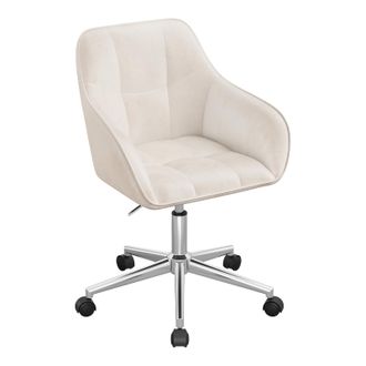 Woltu Homeoffice Stuhl, Schreibtischstuhl, Drehstuhl, Schminkstuhl, höhenverstellbar, bis 150 kg belastbar, mit Armlehnen Samtsitz, für Schlafzimmer Büro Wo