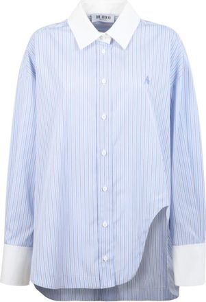 The Attico Femme, Blouses et Chemises, Bleu, Taille: 38 FR Chemise Ray&eacute;e Brod&eacute;e