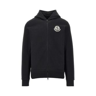 Moncler Full-zip hoodie with logo patch Man XL