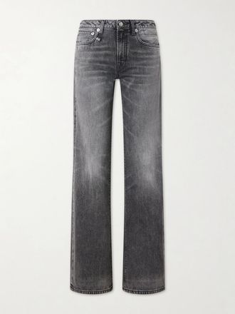 R13 Effie Halbhohe Jeans Mit Geradem Bein - Schwarz