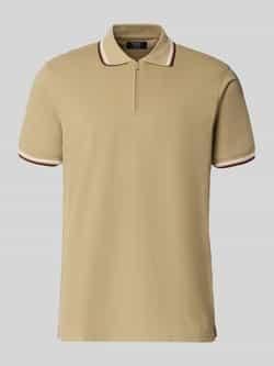 Mc Neal Slim Fit Poloshirt mit Kontraststreifen und Rei&szlig;verschluss